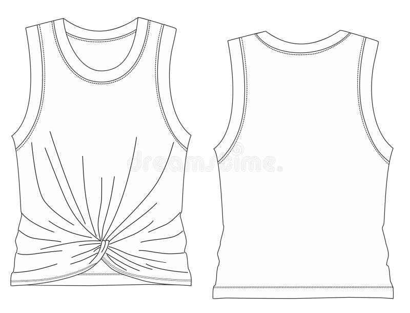 Ladies Tank Top Outline Artwork Vector Art Stock Vector - Illustration ...