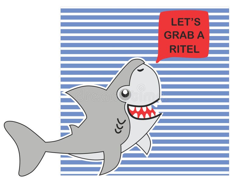 Little shark vector art stock vector. Illustration of cartoon - 279897057