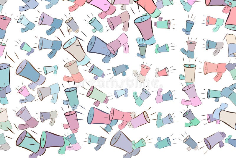 Illustrations of Loud Speaker. Sketch, Effect, Shape & Set. Stock ...