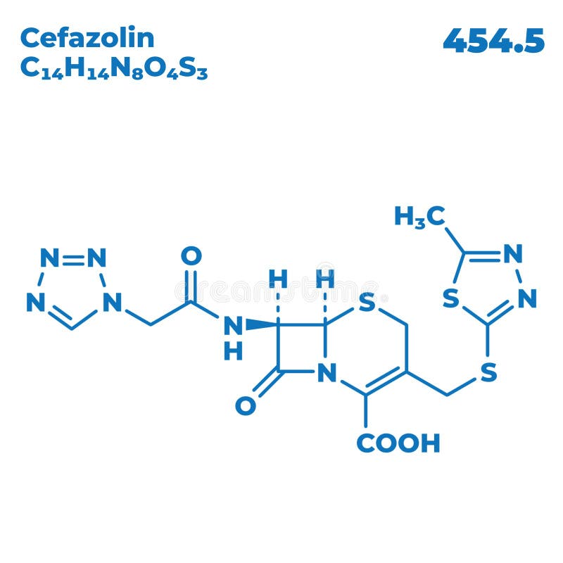 The Illustrations Molecular Structure of Cefazolin Stock Vector ...