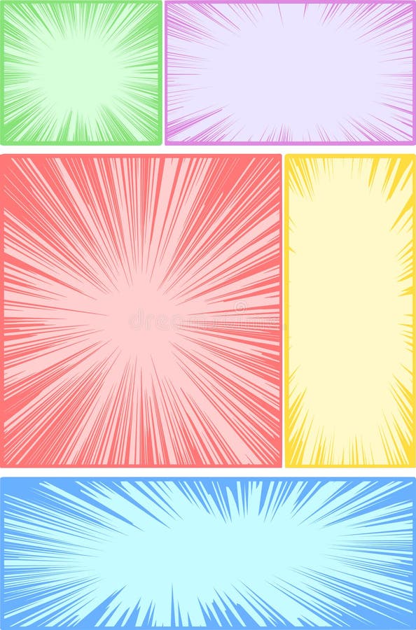 Illustrations of a Pale Color Cartoon Frame with Flash Background Stock ...