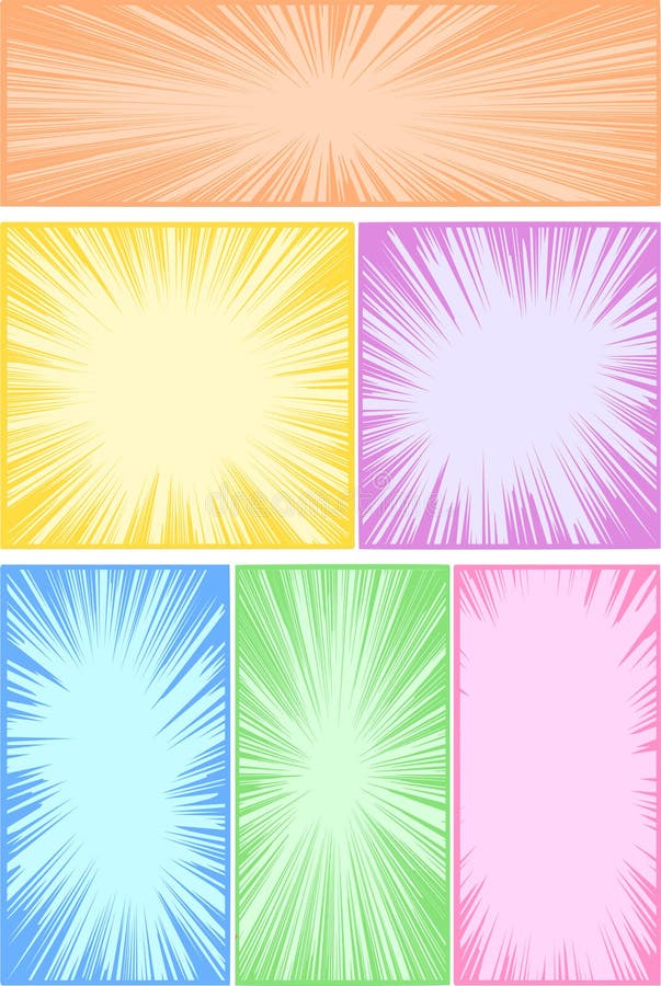 Illustrations of a Pale Color Cartoon Frame with Flash Background Set ...