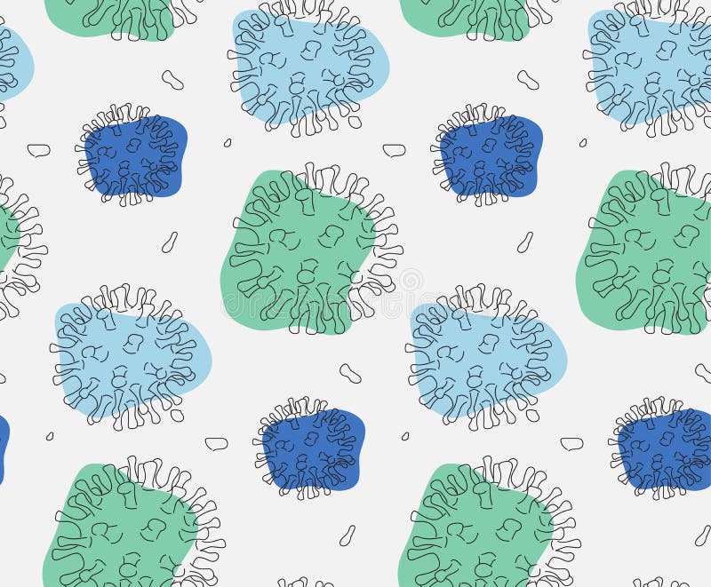 Coronavirus Microbe Seamless Pattern. Bacteriological Microorganism ...