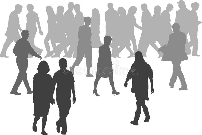 Lots of people silhouettes stock vector. Illustration of couple - 2123978