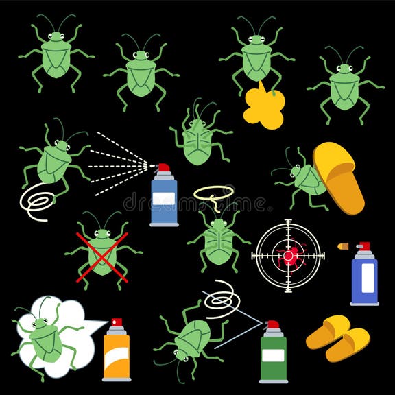 A Collection of Cute Illustrations of Stink Bugs, Stock Vector ...