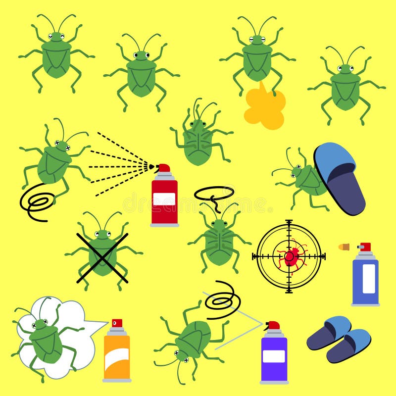 A Collection of Cute Illustrations of Stink Bugs, Stock Vector ...