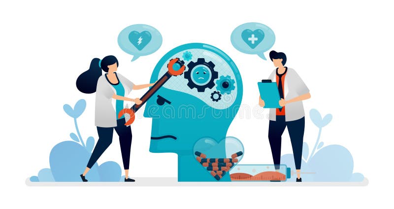 Illustrations of Psychologists Improve the Mind and Mental Condition of ...