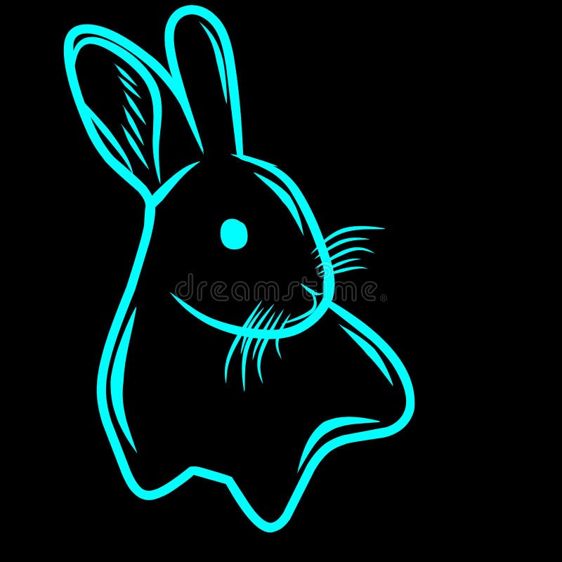 Illustrations of Rabbits Line Art Stock Illustration - Illustration of ...