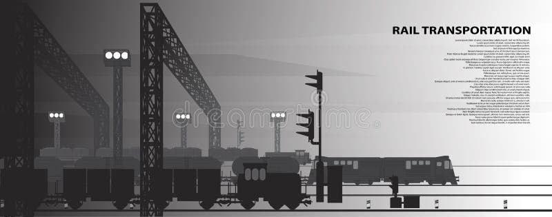 Vector Illustration of a Railway Theme Stock Illustration ...