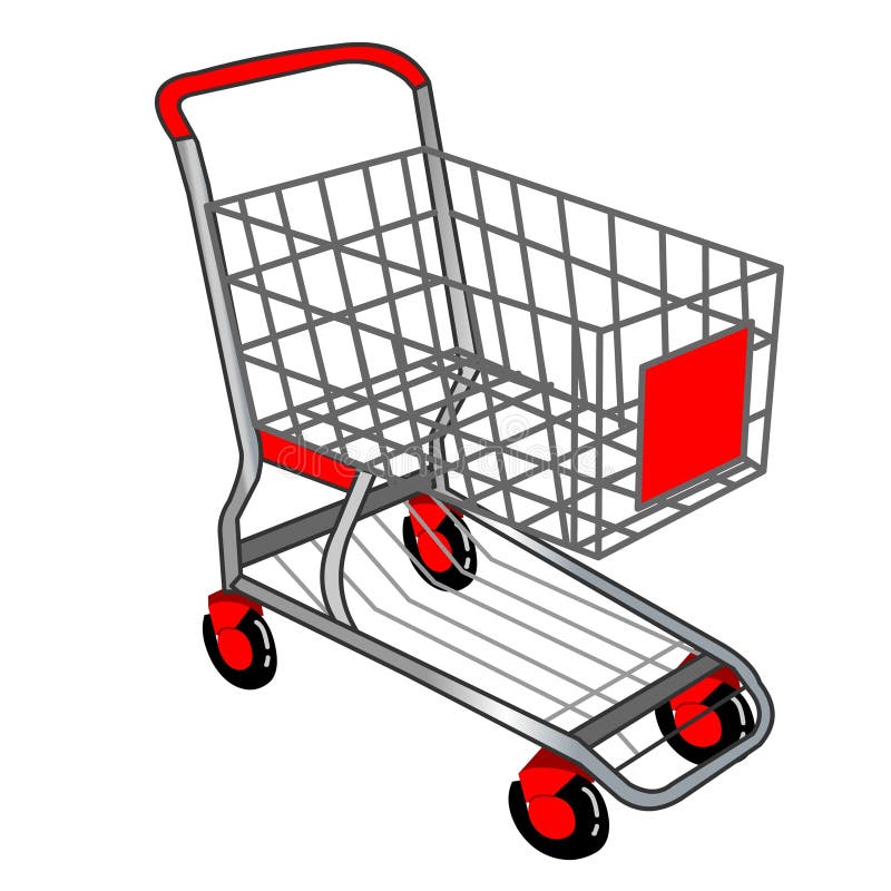Red Shopping Cart Vector Image Stock Vector - Illustration of vector ...