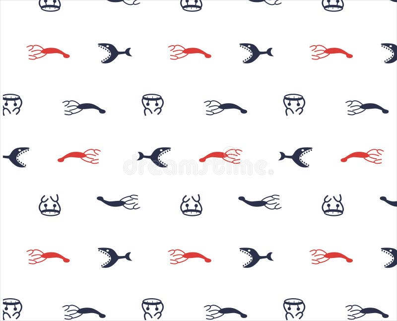 Shark Sea All Over Print Vector Art Stock Vector - Illustration of love ...