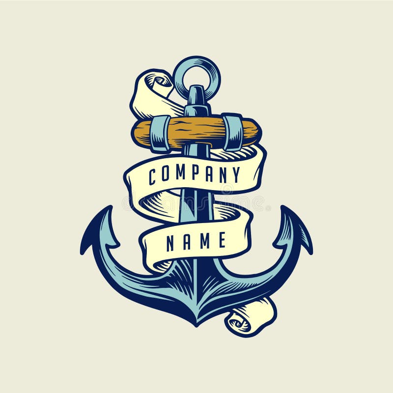 Illustrations Ship Anchor Vintage with Ribbon Stock Vector ...