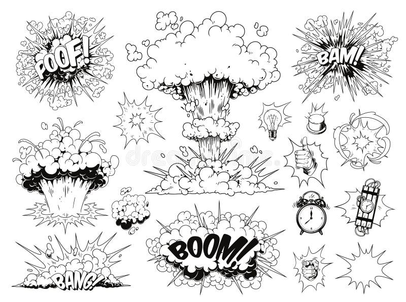 Comic Explosion Sound Effect Illustrations Stock Vector - Illustration ...