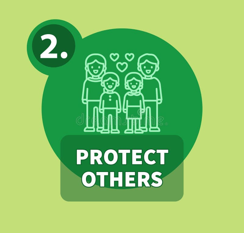 Illustrations of Simple Famliy Icon with Text PROTECT OTHERS. Stock ...