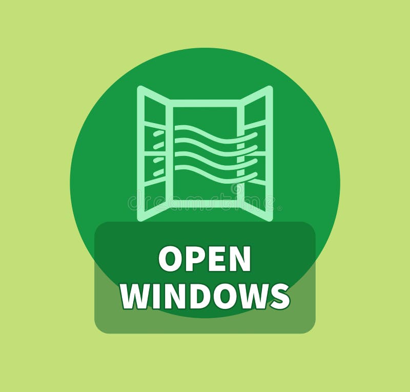 Illustrations of Simple Window Icon with Text OPEN WINDOWSm Stock ...