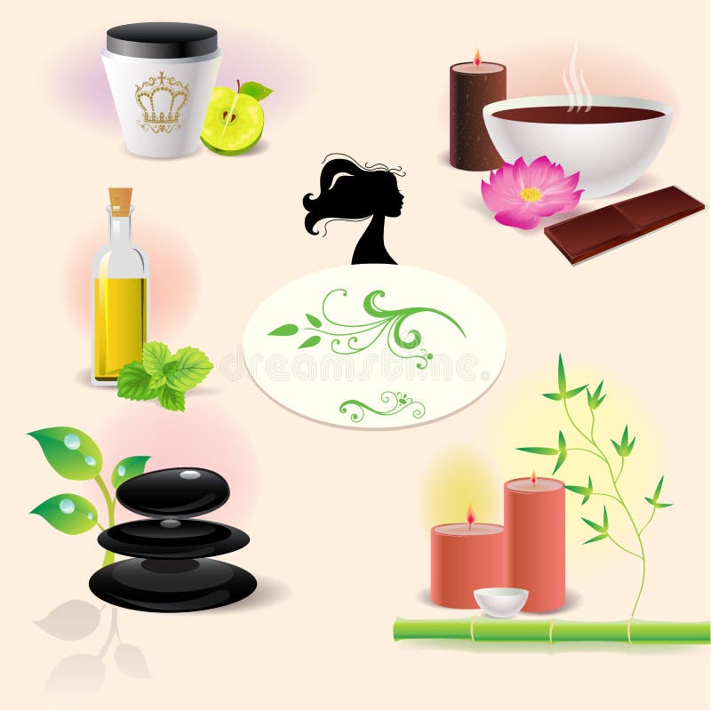 Set of SPA symbols stock vector. Illustration of beauty - 27048465