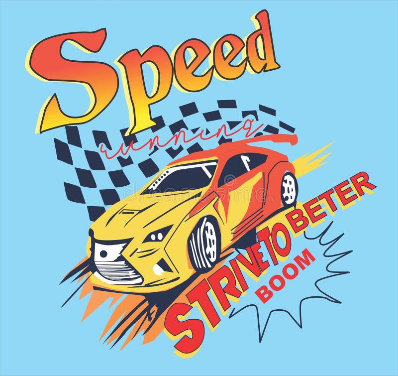 Speed Car Illustration Vector Art Stock Vector - Illustration of ...