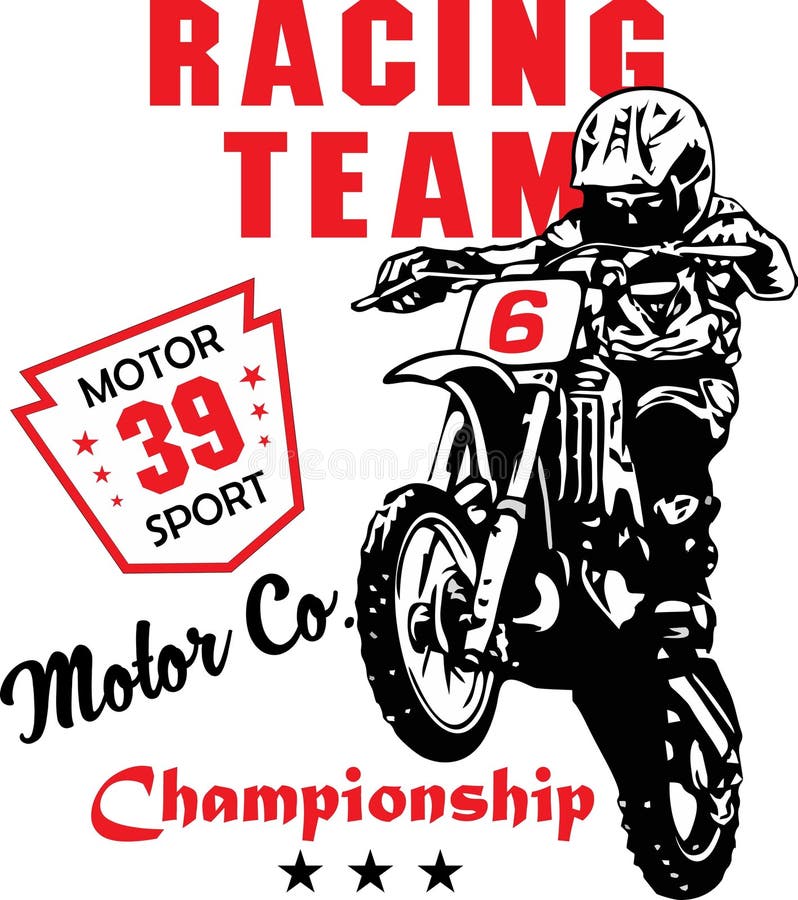 Sports Racing Motor Print Vector Art Design Stock Vector - Illustration ...