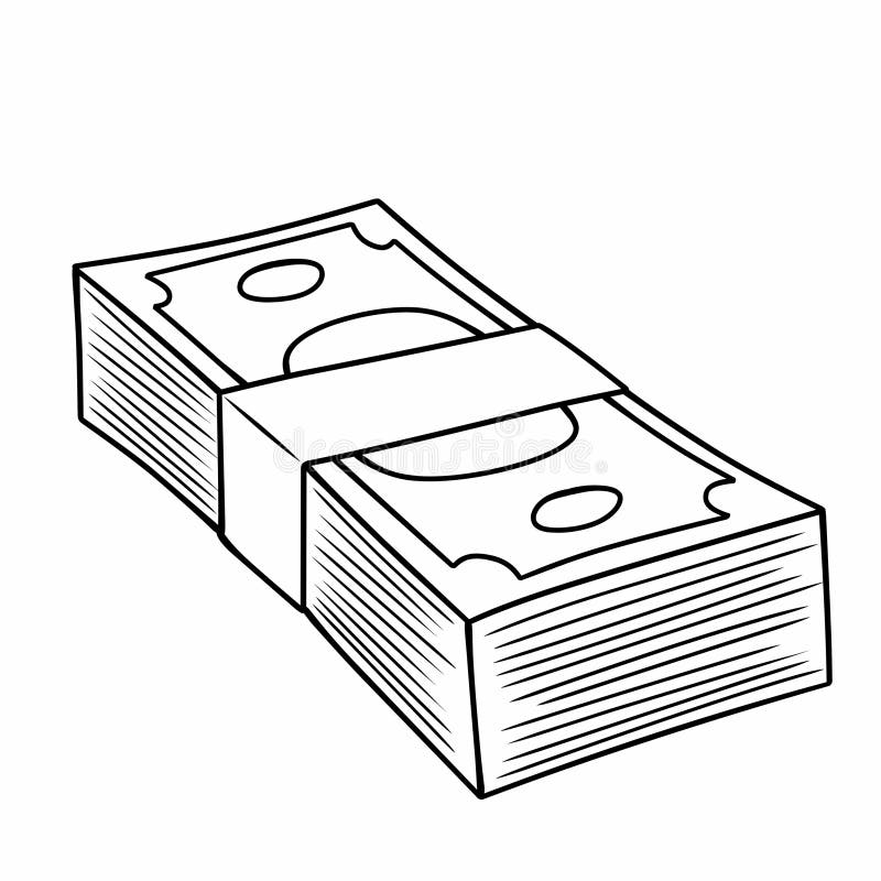 Illustrations Stack of Money on White Stock Illustration - Illustration ...