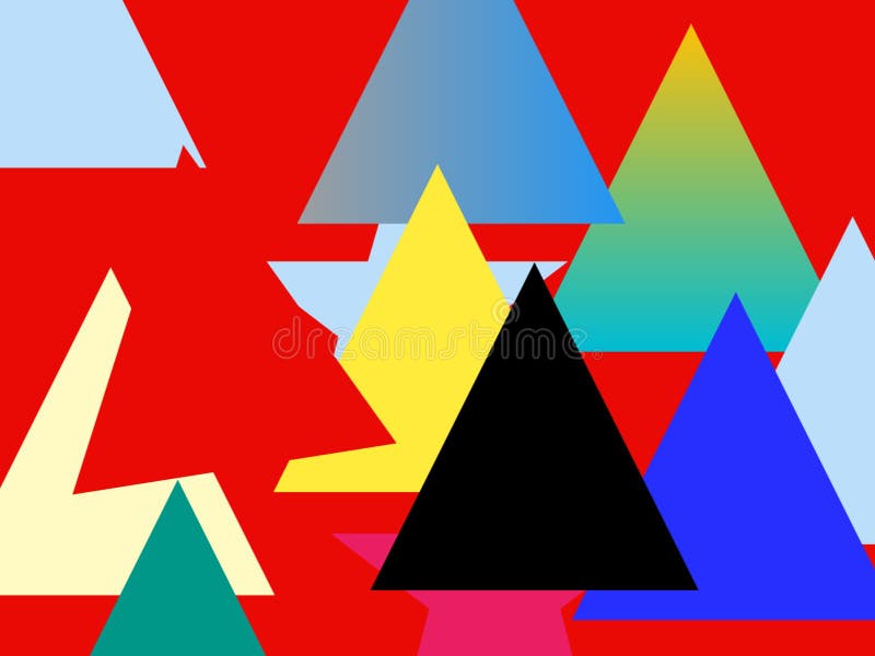 Illustrations, Various Pictures of Various Triangular and Colorful ...