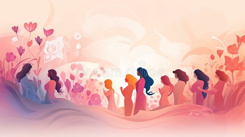 Illustrations Women S Day Theme Background Design. Stock Illustration ...