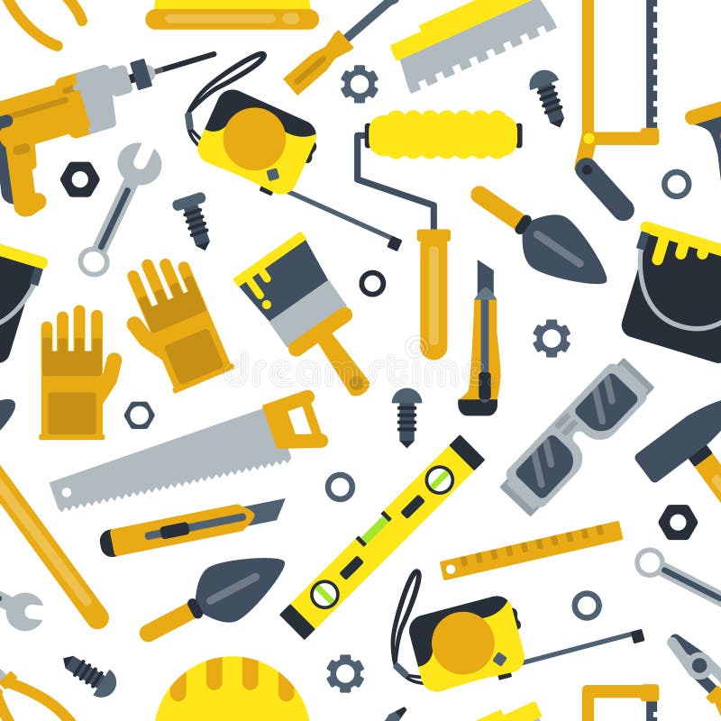 Illustrations for Work Shop. Different Construction Tools. Repair Set ...
