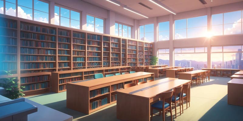 Illustrative Albedo Breathtaking Panoramic View of a Library a Ai ...