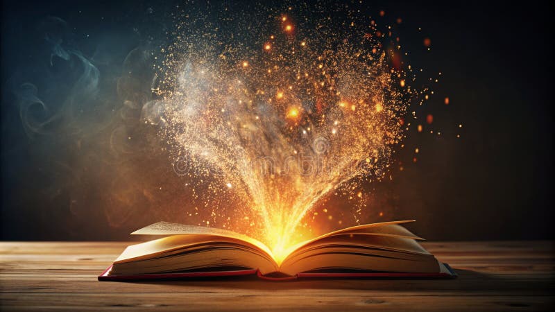 Illustrative Art of Knowledge and Intelligence Erupting from a Book ...