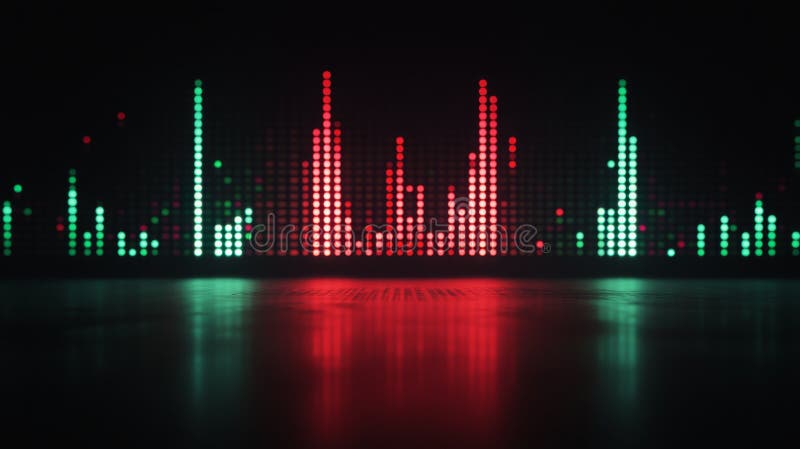 Illustrative Background of an Audio Waveform with Horizontal Red and ...