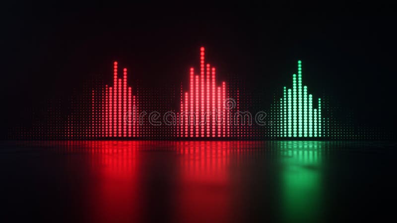 Illustrative Background of an Audio Waveform with Horizontal Red and ...