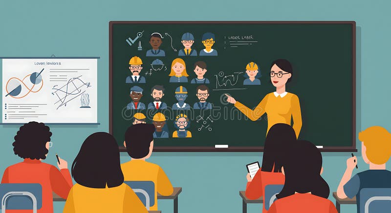 Educational Setting Showcasing a Teacher Instructing Students in a ...