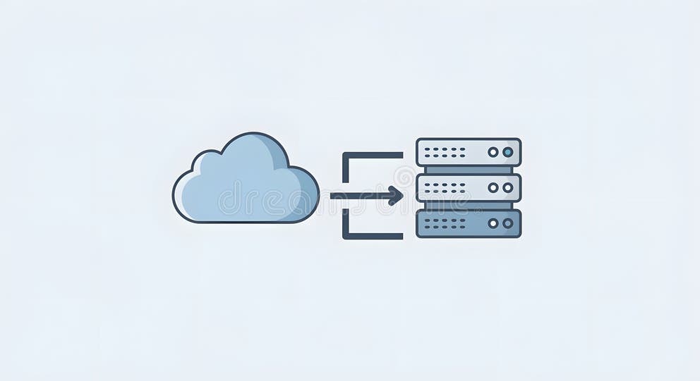 Illustrative Cloud Storage Communicating To Server Stack Showing Data ...