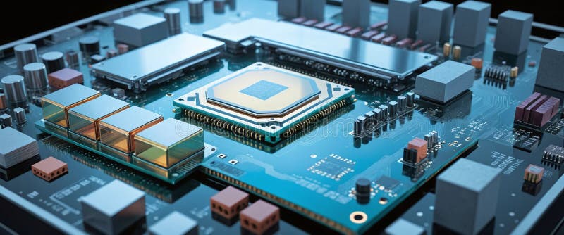 Illustrative Color Illustration of a Close-up of a Computer Processor ...