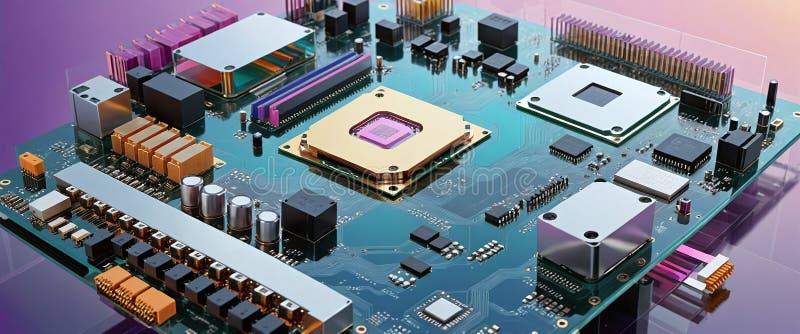 Illustrative Color Illustration of a Close-up of a Computer Processor ...