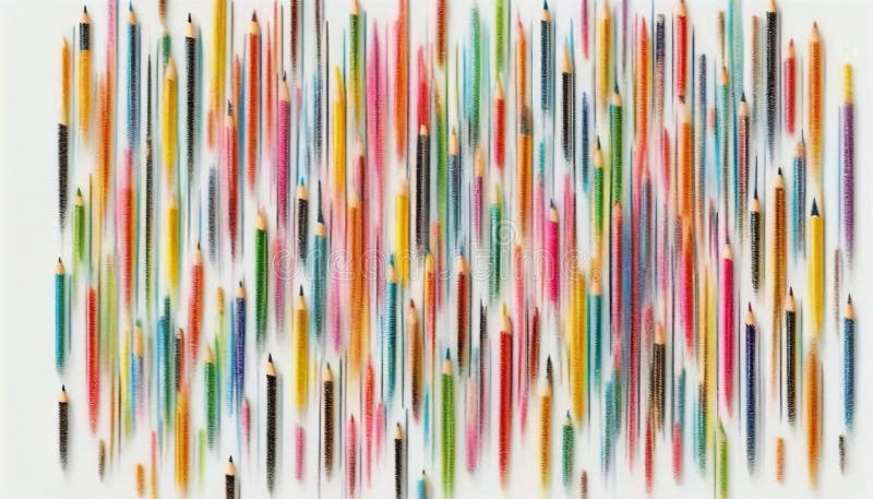 Illustrative and Colorful Illustration of Drawn Crayons in Bright ...
