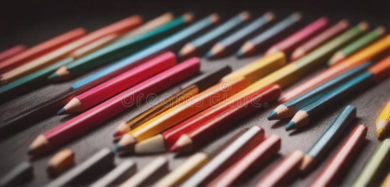 Illustrative and Colorful Illustration of Drawn Crayons in Bright ...
