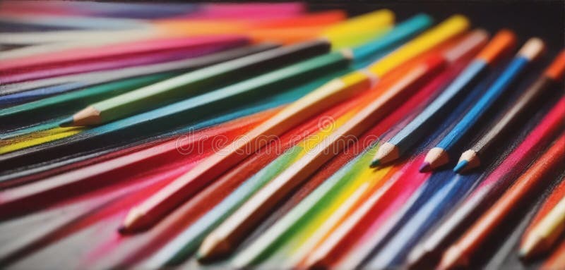 Illustrative and Colorful Illustration of Drawn Crayons in Bright ...