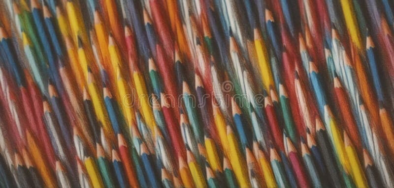 Illustrative and Colorful Illustration of Drawn Crayons in Bright ...