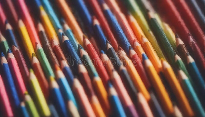 Illustrative and Colorful Illustration of Drawn Crayons in Bright ...