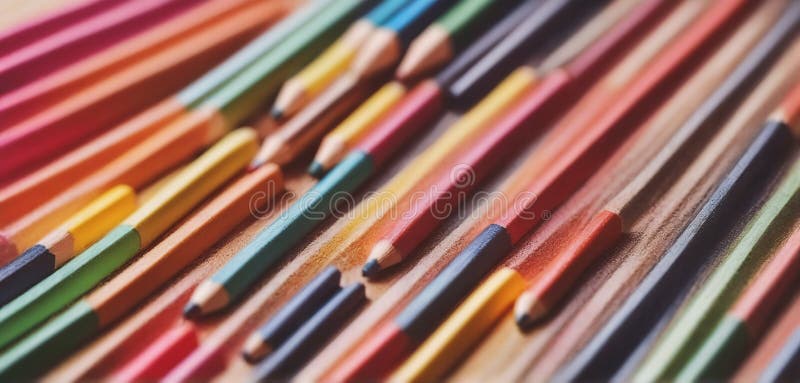 Illustrative and Colorful Illustration of Drawn Crayons in Bright ...
