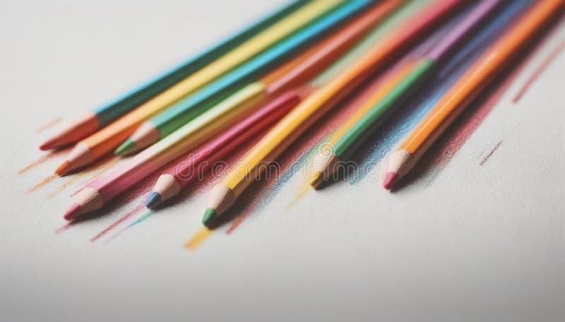 Illustrative and Colorful Illustration of Drawn Crayons in Bright ...