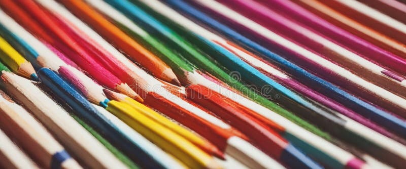 Illustrative and Colorful Illustration of Drawn Crayons in Bright ...
