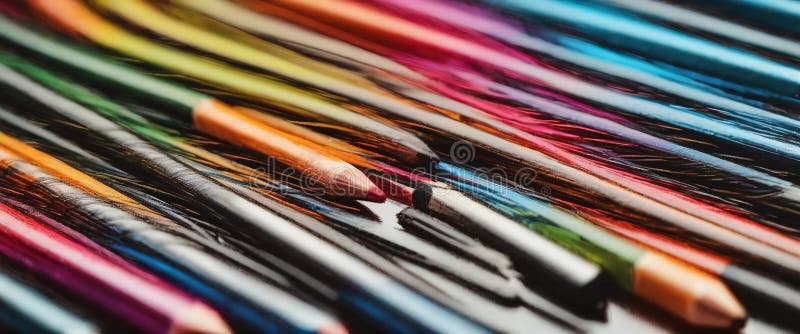 Illustrative and Colorful Illustration of Drawn Crayons in Bright ...