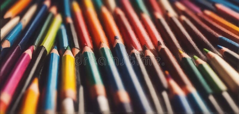 Illustrative and Colorful Illustration of Drawn Crayons in Bright ...