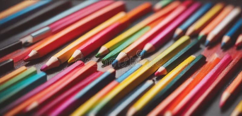 Illustrative and Colorful Illustration of Drawn Crayons in Bright ...