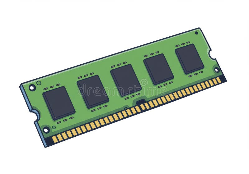 Illustrative Computer Memory Component on White Background Stock ...