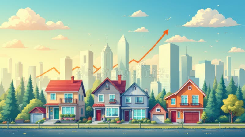 An Illustrative Concept of the Housing Market Stock Illustration ...