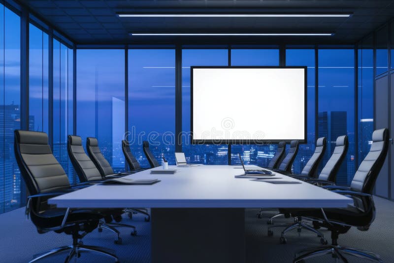 An Illustrative 3D Side View of a Presentation Screen in a Modern ...