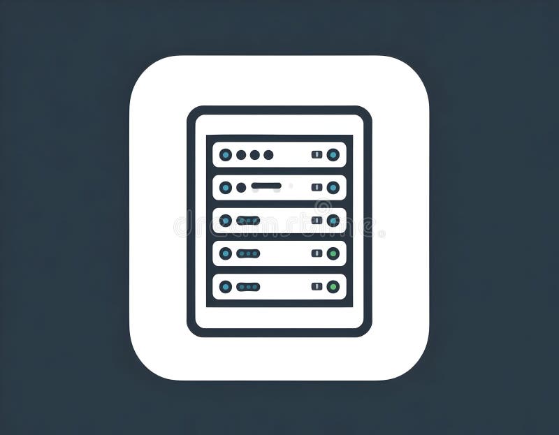 Illustrative Data Server Stack Icon for Network Solutions Stock Image ...