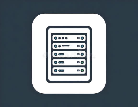 Illustrative Data Server Stack Icon for Network Solutions Stock Image ...
